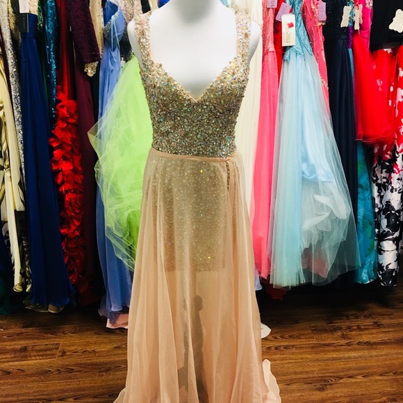 envious couture | Dresses | Envious Couture Size 2 Wrap Dress Nude ...